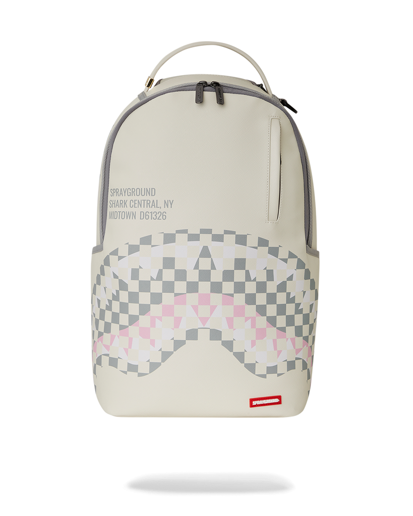 Sprayground Cream Check Shark Central DLXSV Backpack B7420 – I-Max Fashions