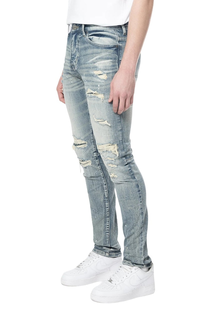 Smoke Rise Men's Slim Tapered Rip & Repaired Colored Jeans – I-Max Fashions