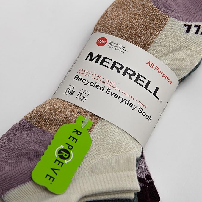 Merrell Women's 3 Pair Pack-Repreve Mesh Recycled Everyday Socks – I ...