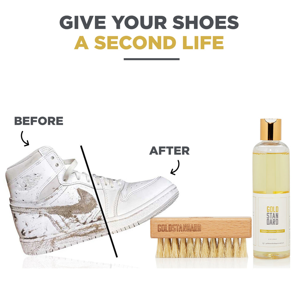 Gold Standard Premium Shoe Cleaner Kit Brush and Solution – I-Max Fashions